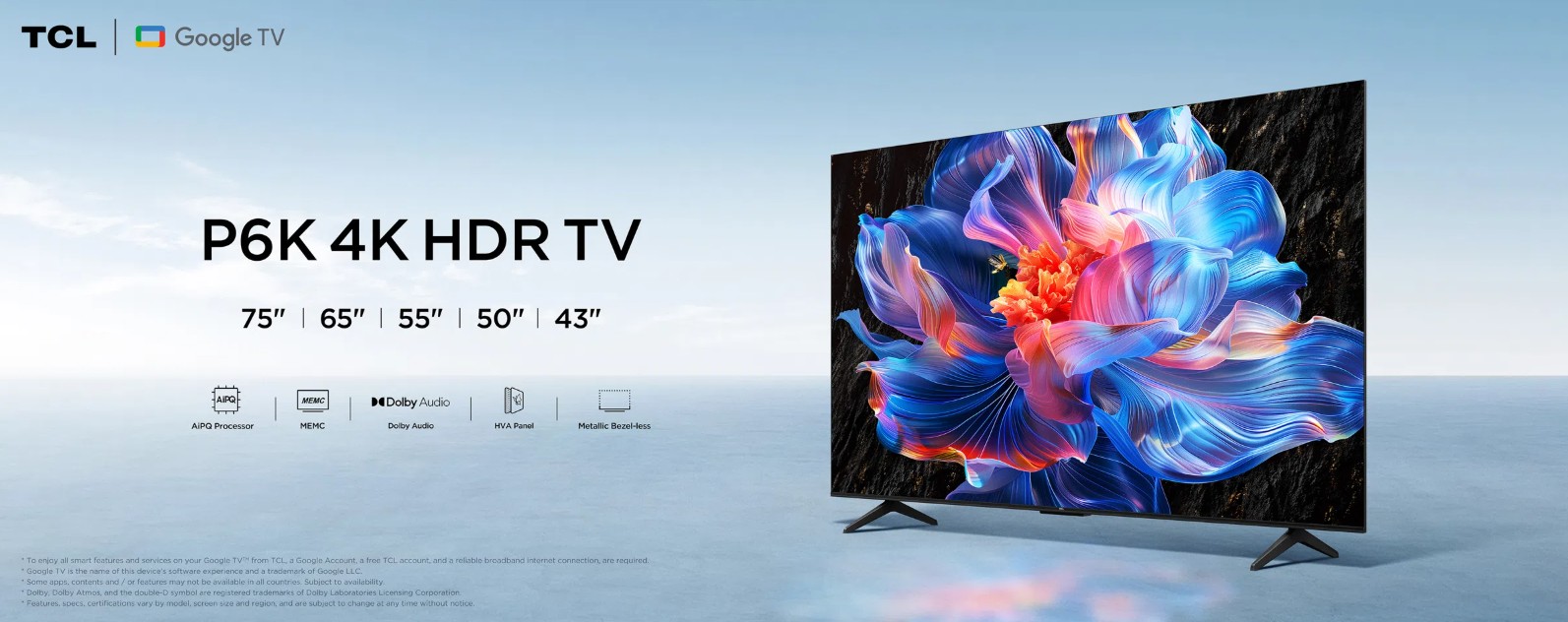 TCL 75" 4K UHD Google TV with Wide Color Gamut, MEMC, T-Screen 75P6K ...