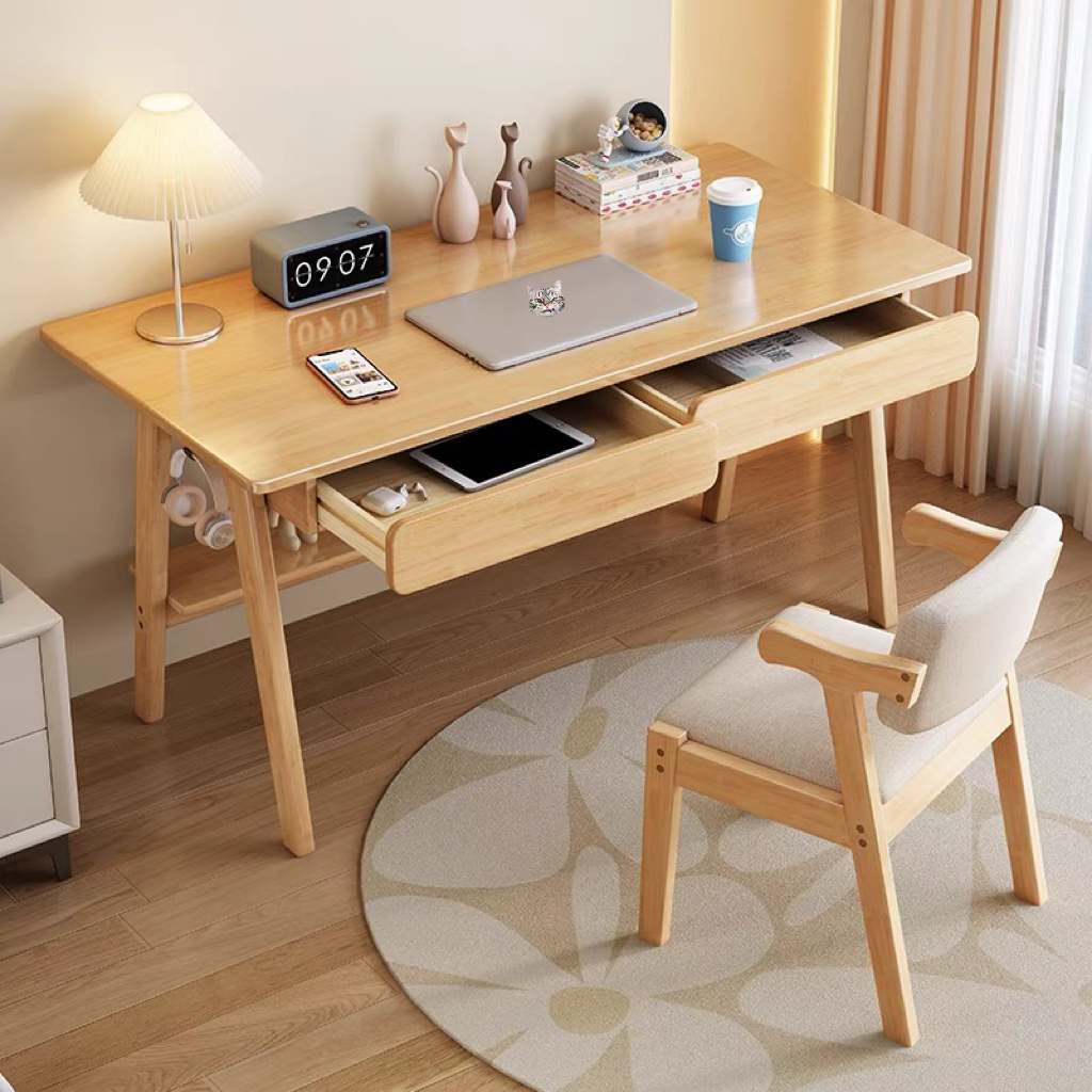 SEVENWOOD Study Table Set Meja Belajar 120/140 CM Computer Table Meja ...