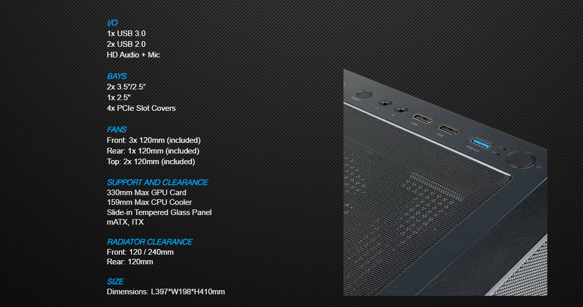 TECWARE NEXUS M3 OMNI TG ARGB | HIGH AIRFLOW GAMING PC CASING | M-ATX ...