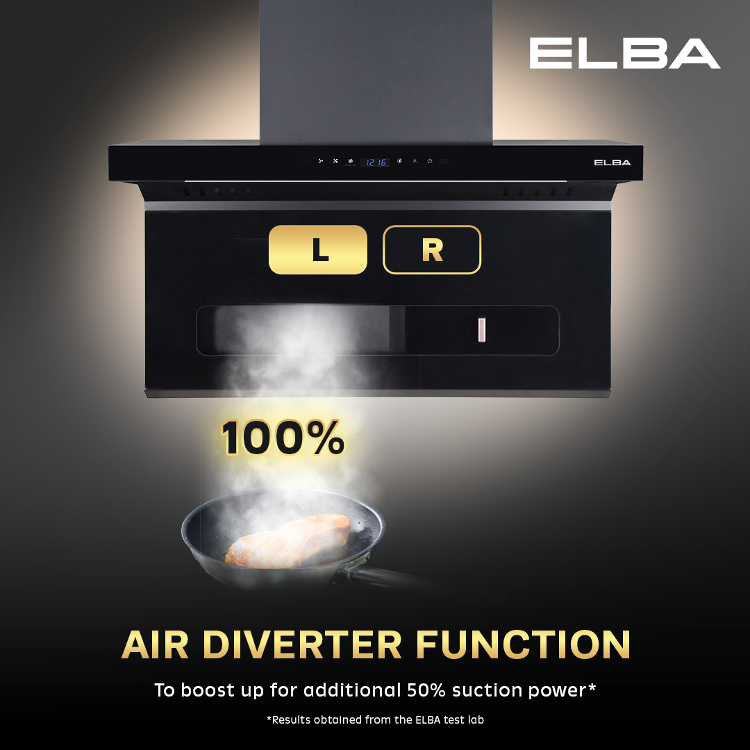 ELBA DC Motor VENTA Designer Cooker Hood 2200m3/hr EH-Q9693DC(BK ...