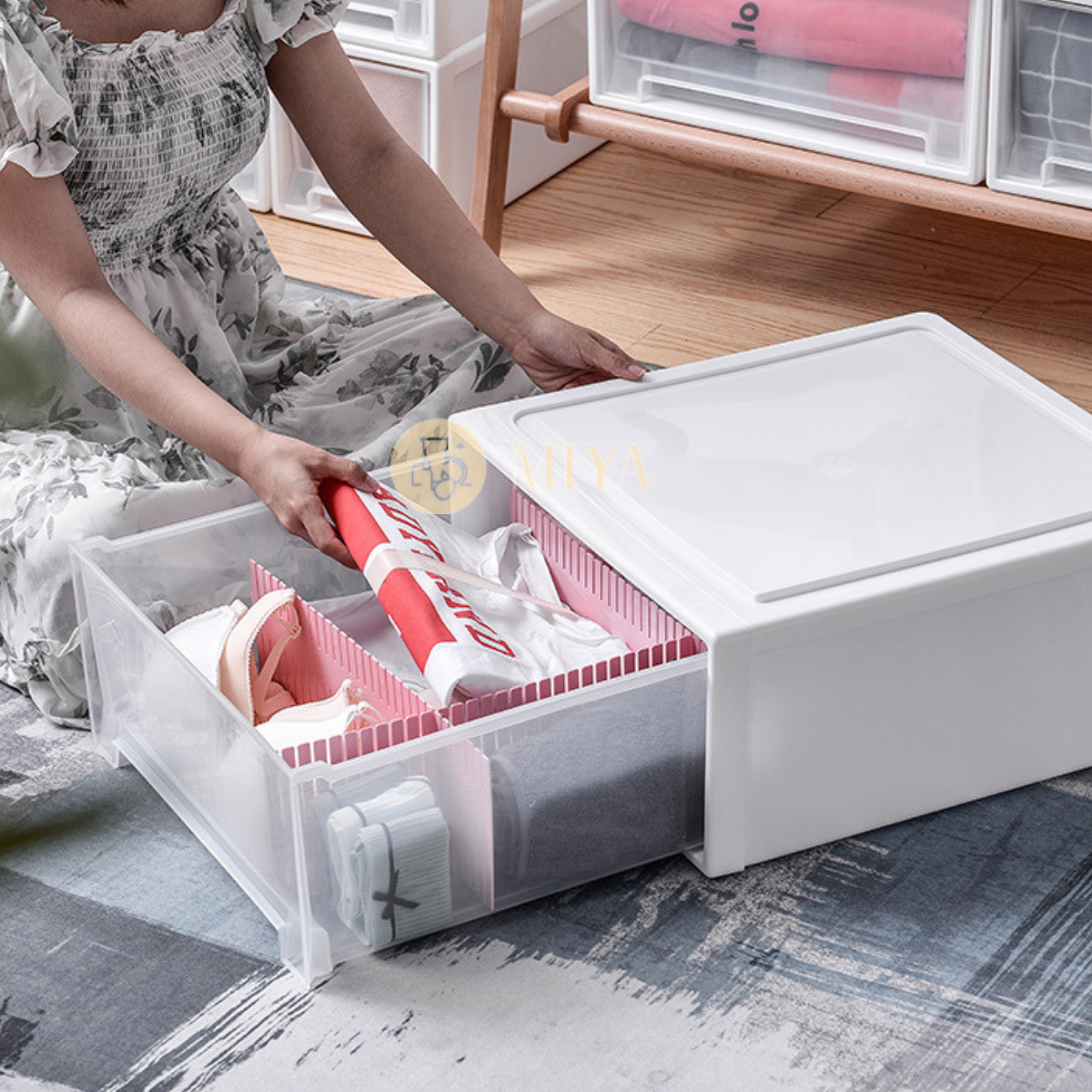 Transparent Drawer Storage Boxes Creative Foldable Combination Toy Book ...