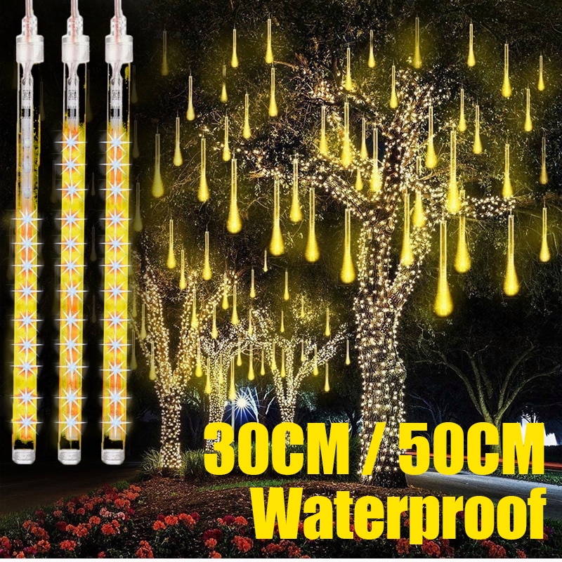 [Ready]Solar Meteor Shower Rain Lights LED Outdoor Waterproof String ...