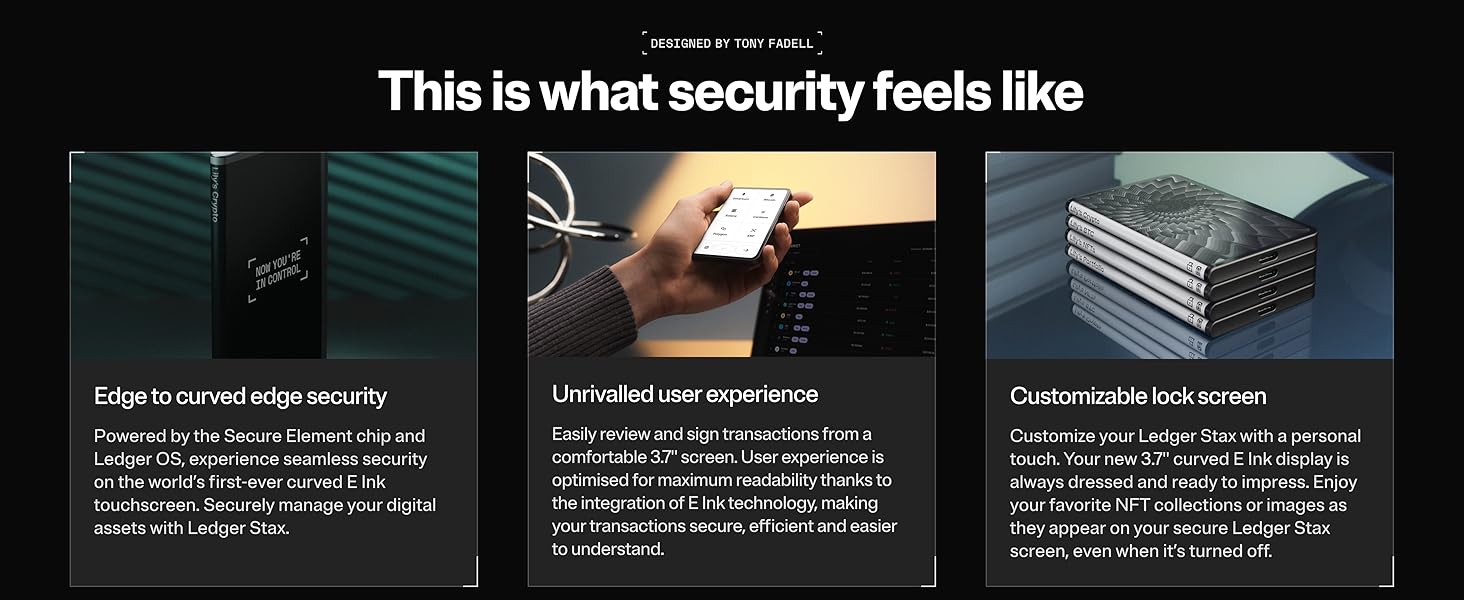 Ledger STAX Next-Gen Secure Touchscreen With Curved E Ink Display ...