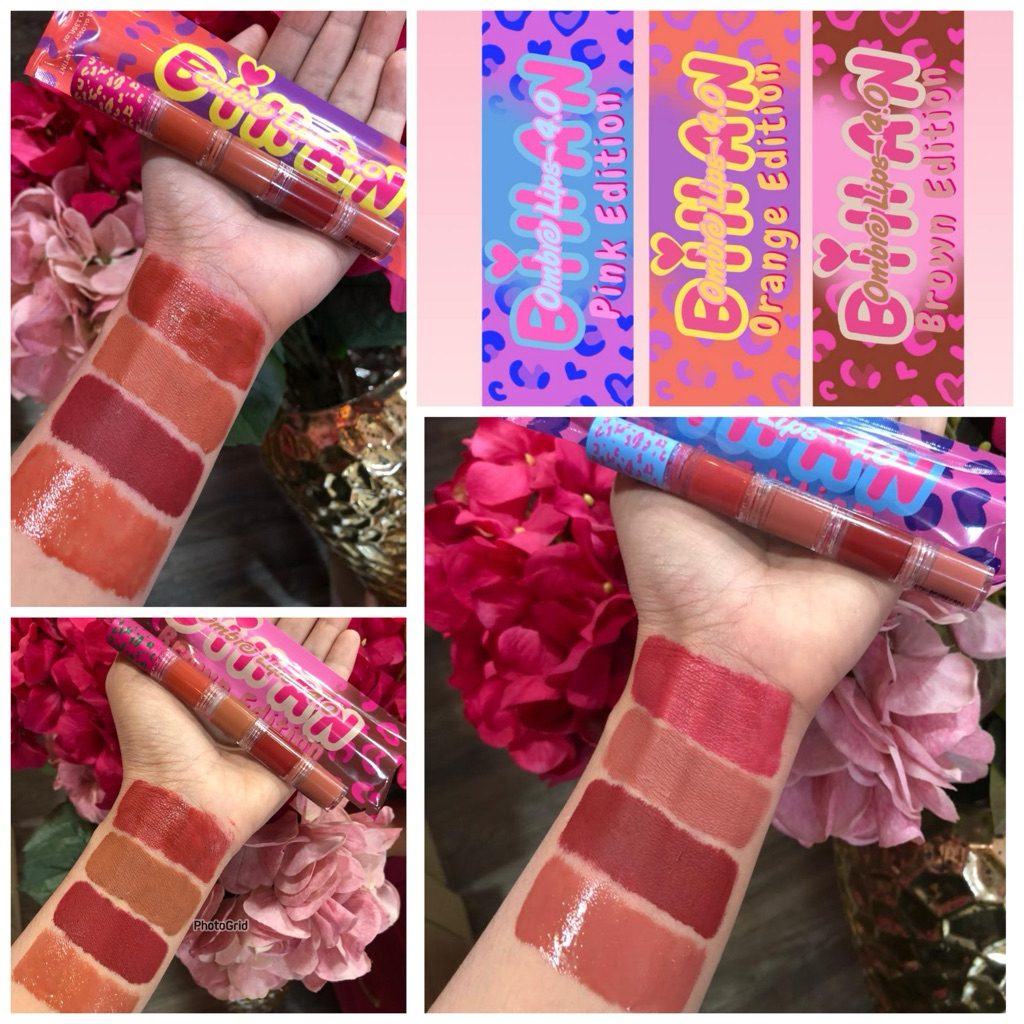 New Bihan Ombre Lipmatte 4.0 Orange Pink Brown Edition 2025 | Shopee ...