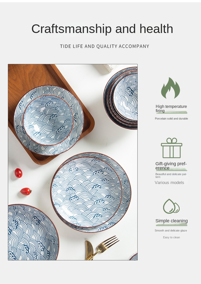 QOMO Pinggan Mangkuk Seramik Set Ceramic Dinnerware Dining Set Bowl And ...