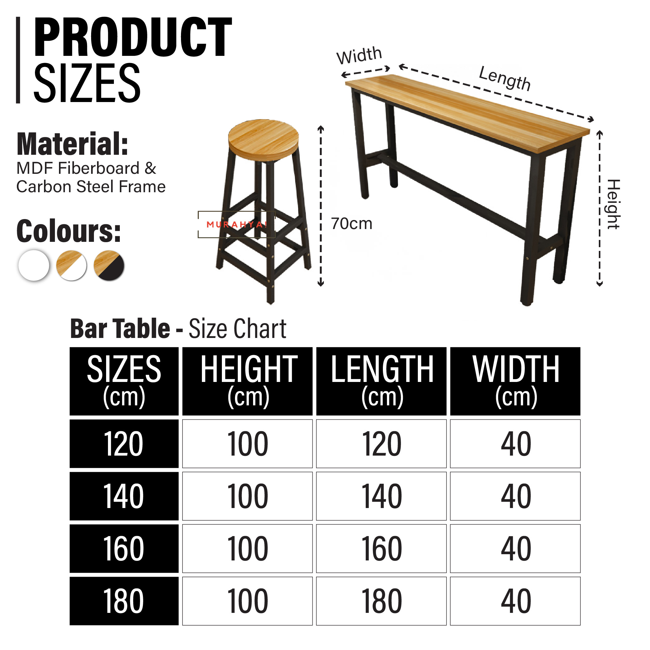 Meja Bar table Set makan Stool High chair Kerusi tinggi Modern stylish ...