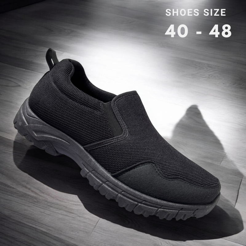 Kasut Hitam Lelaki Sarung Slip on Sneakers Men Sport Shoes Saiz Besar ...