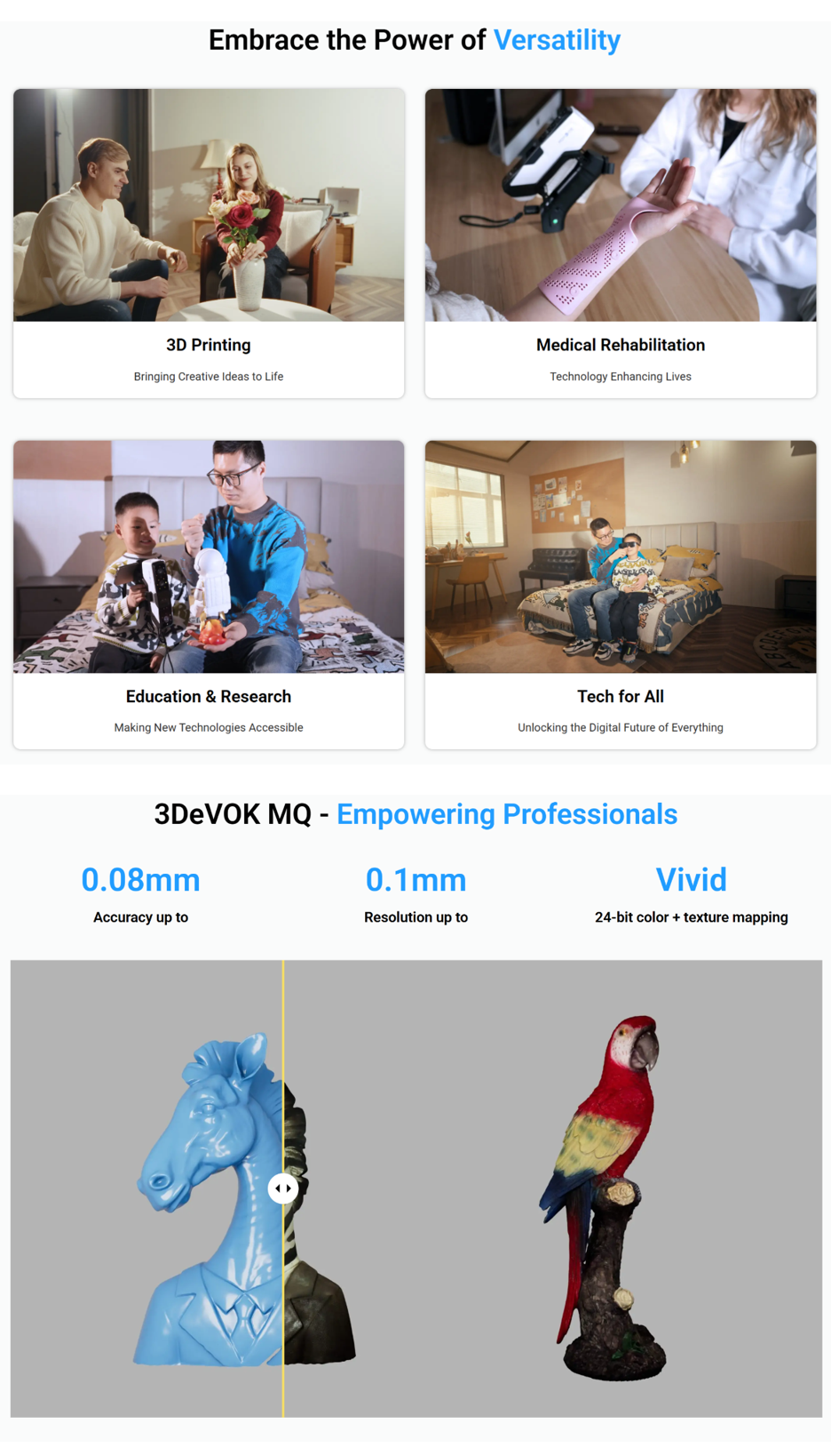 3DeVOK MQ 3D COLOR SCANNER | Wireless | Infrared Laser | Multi Color | Entry Level 3D Handheld ...