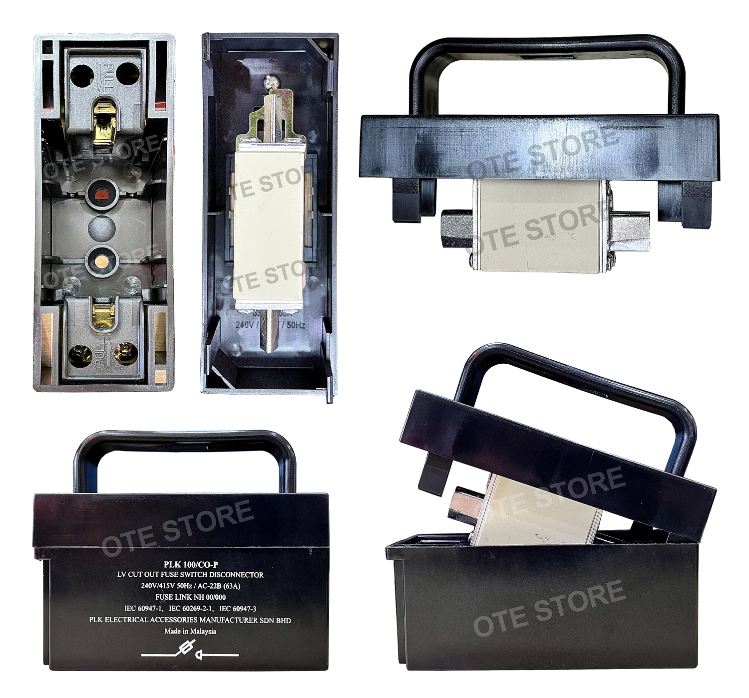 PLK 100/CO-P 63A LV CUT OUT FUSE DISCONNECTOR WITH NH000 63A HRC BLADE ...