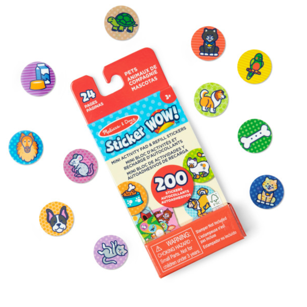 Melissa & Doug Sticker WOW! Pets - Mini Activity Pad & Refill Stickers ...