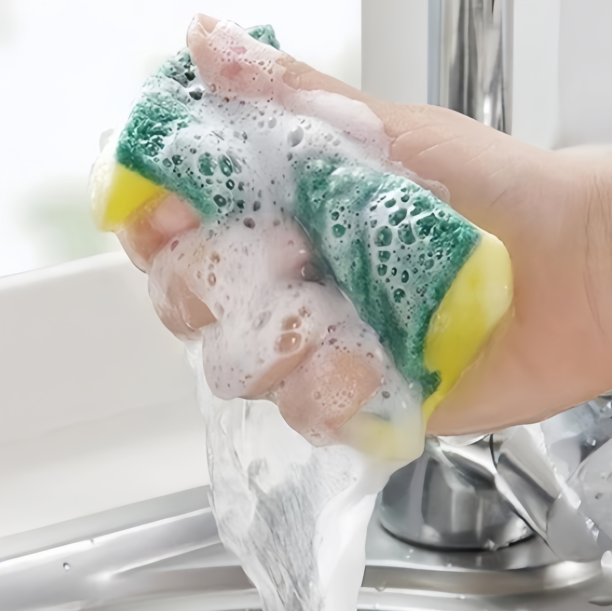 Double-Sided Cleaning Sponge Scrubber Basin Dishwashing Magic Wipe ...