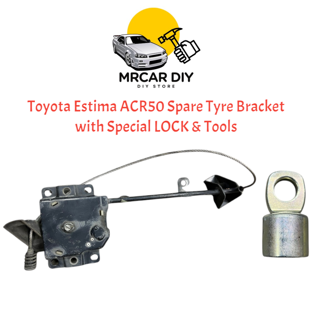Toyota Estima ACR50 Spare Tyre Bracket with Special LOCK & Tools ...