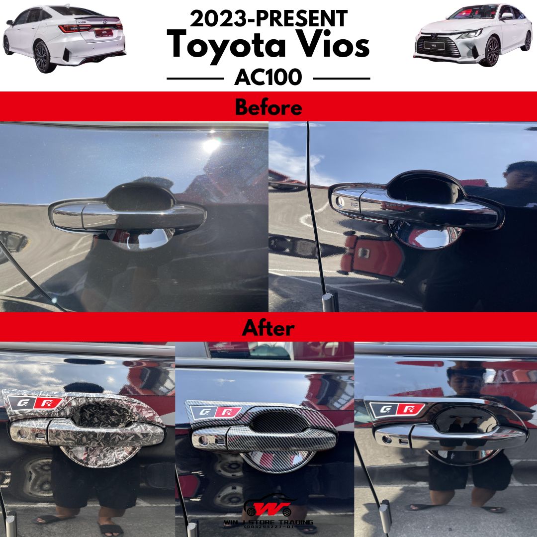 Toyota Vios Gen4 AC100 2023-2025 Carbon Trim/Glossy Back Door Handle ...