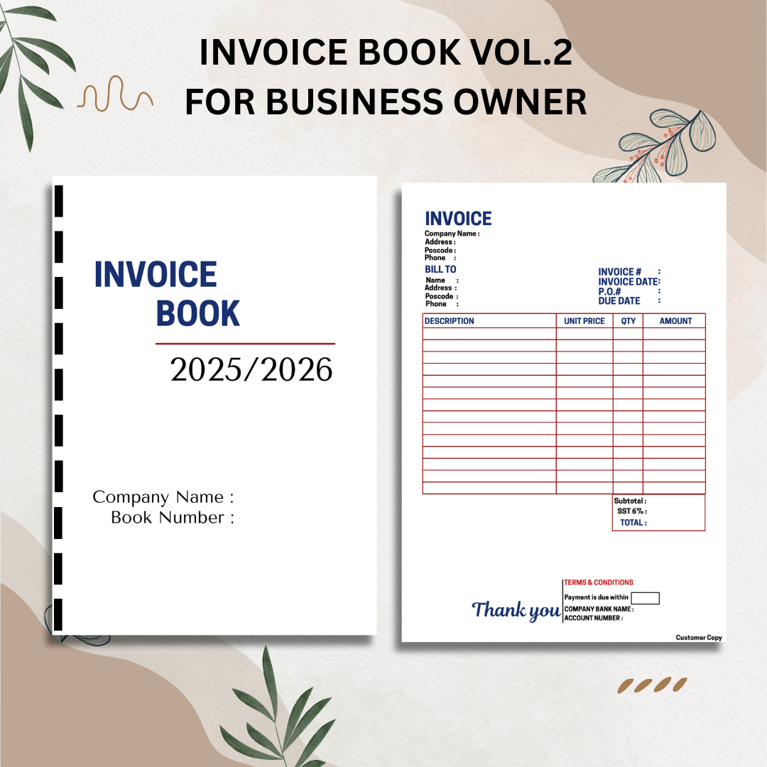 Invoice Book Vol.2 2026/2027 For Business Owner | 40 Pages | A4 Size ...