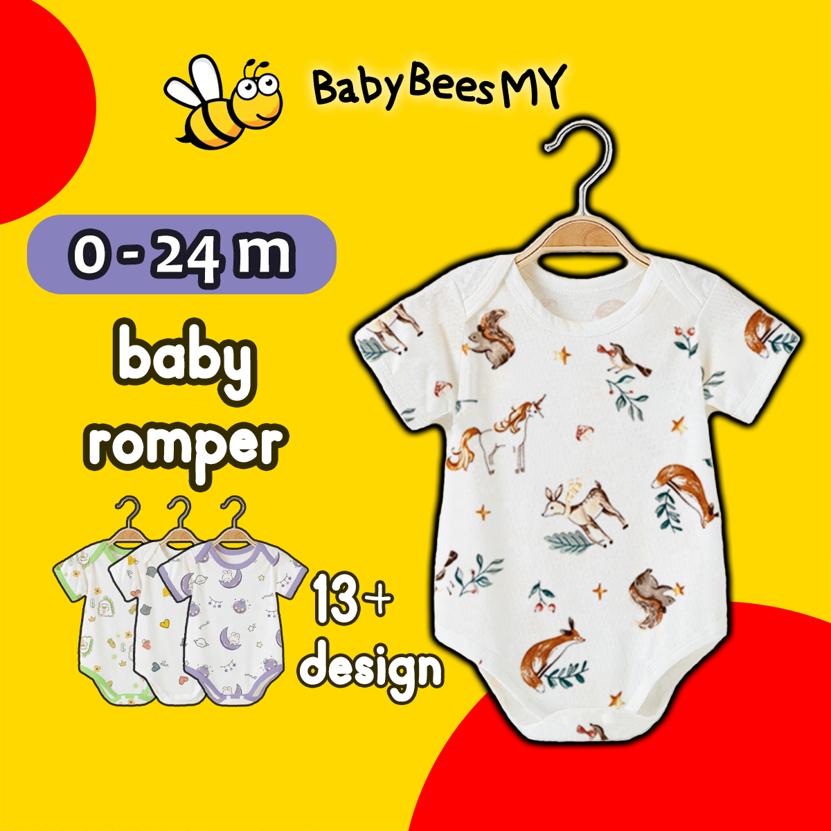 BabyBeesMY Baby Clothes, Newborn Baby Romper Baju Bayi Infant Short ...