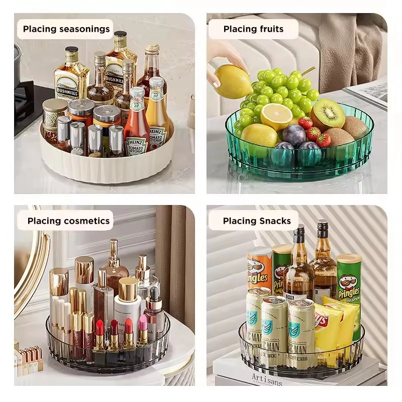 360° Rotating Tray Spice Rack Turntable Serving Tray Desktop ...