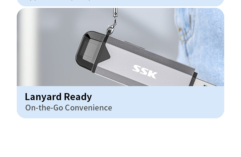 SSK 2-In-1 Micro SD TF Card Reader High-Speed Transfer Type C USB 3.0 ...