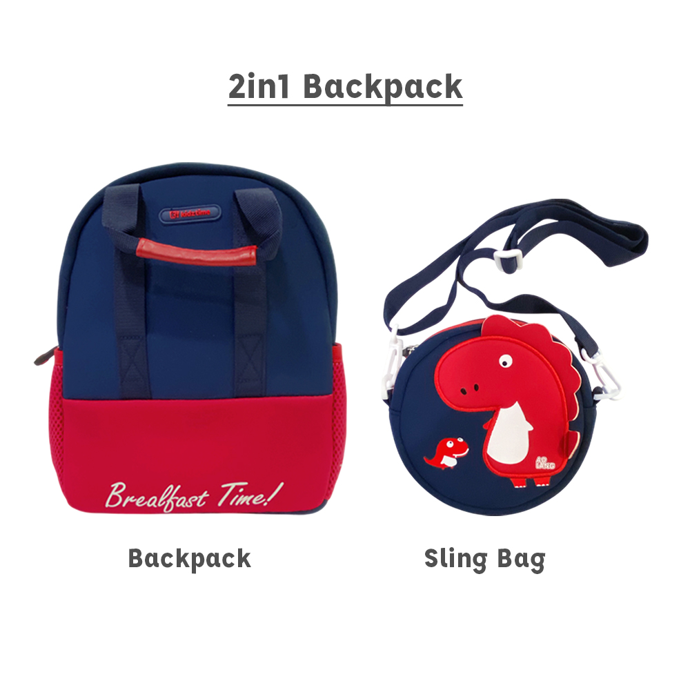 Kidztime Children Dinosaur Multi-Functional Backpack Sling Bag Anti ...