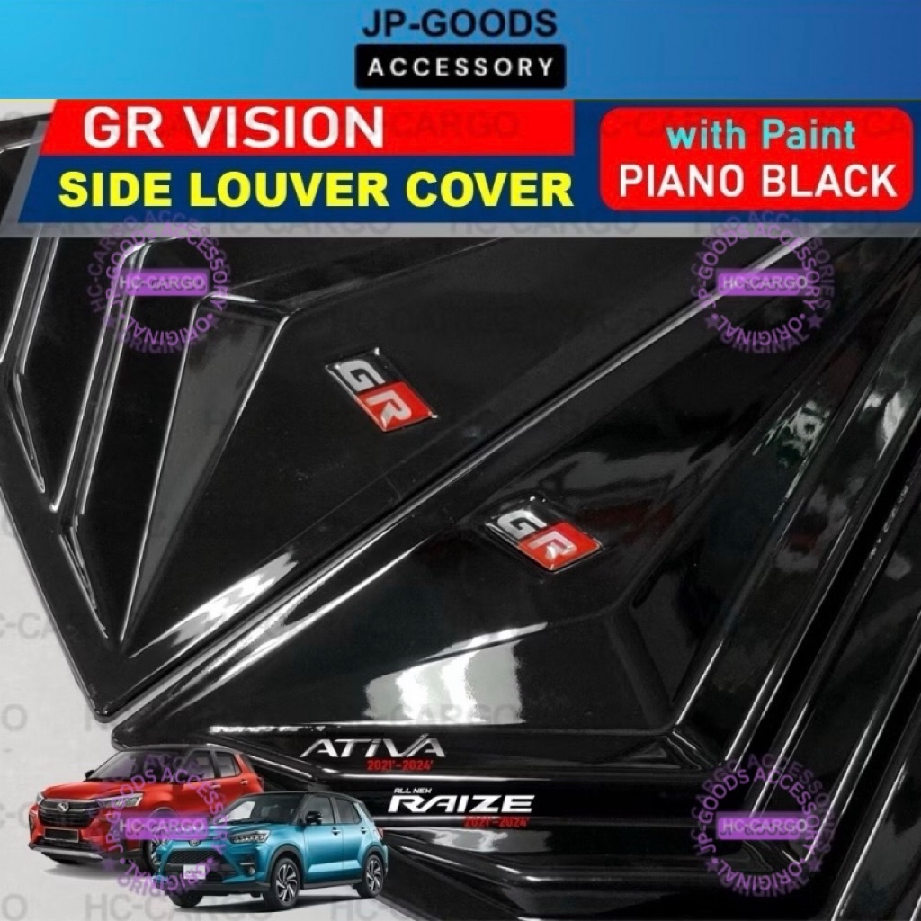 Perodua Ativa Toyota Raize Rear Side Louver GR Mustang Cover Window ...