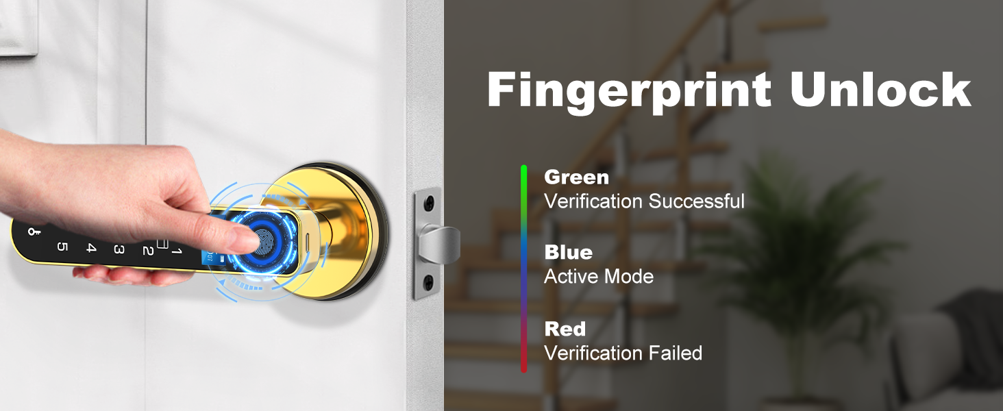 Fingerprint Handle Door Lock RFID NFC Smart Door Levers eLinkSmart ...