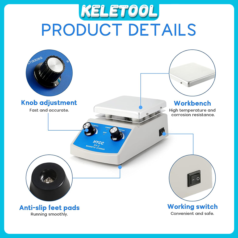 Heating Magnetic Stirrer Hot Plate 2000mL Lab Stirrer Mixer with Stir ...