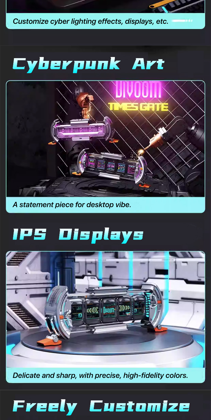 DIVOOM TIMES GATE PINK Pixel Art Informative Display Desktop Companion ...