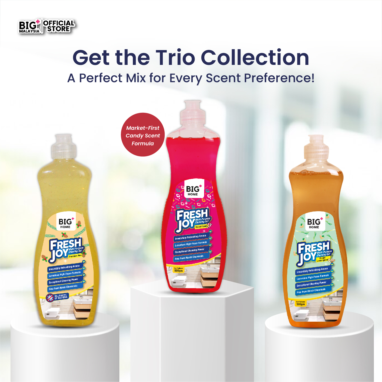 BIG+ FreshJoy Multi-Purpose Toilet Cleaning Gel (500g) Toilet Bowl ...