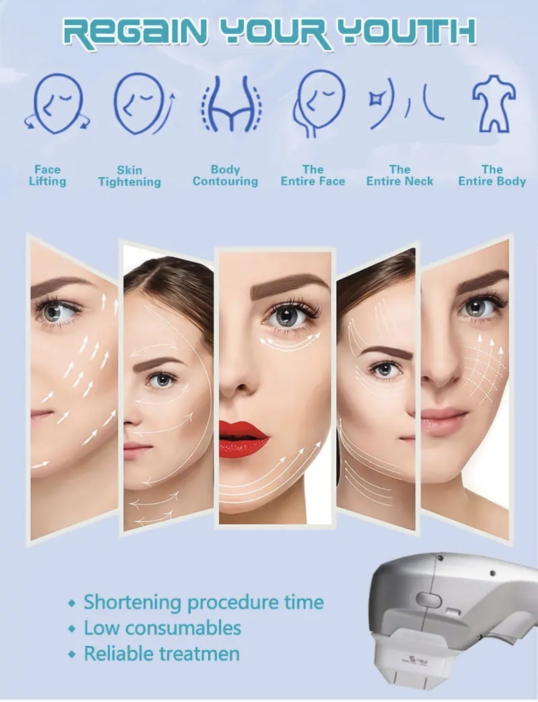 7D hifu machine slimmer face anti aging face lifting device Winkle ...