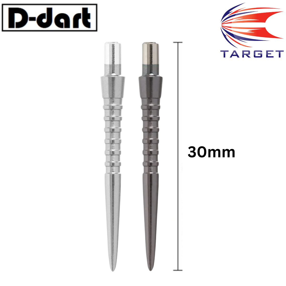 Target Dart Point - Storm Grooved Point Black/Silver Replacement Steel ...