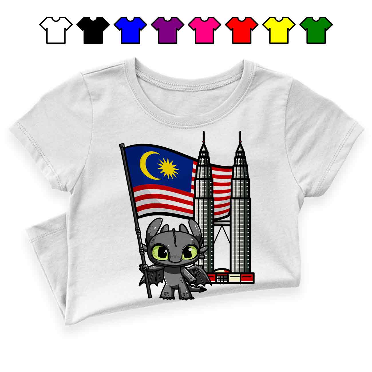 Toothless Malaysia Merdeka T Shirt How to Train Your Dragon Boy Girl ...