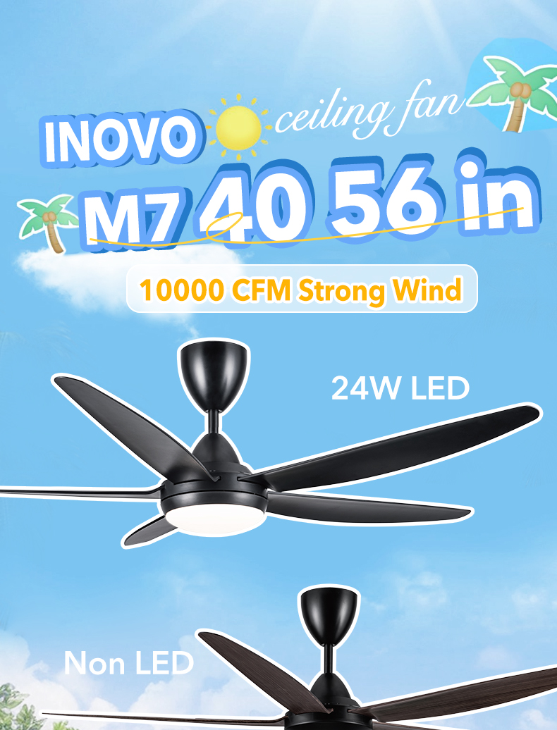INOVO M7 40 56 43W DC motor Ceiling Fan with light(24W) 5B-16S-10000CFM ...