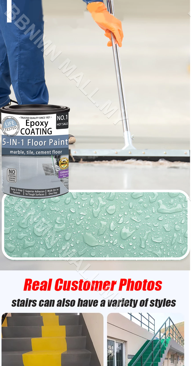 5 in 1 epoxy floor paint for toilet cat lantai simen epoxy lantai bilik ...