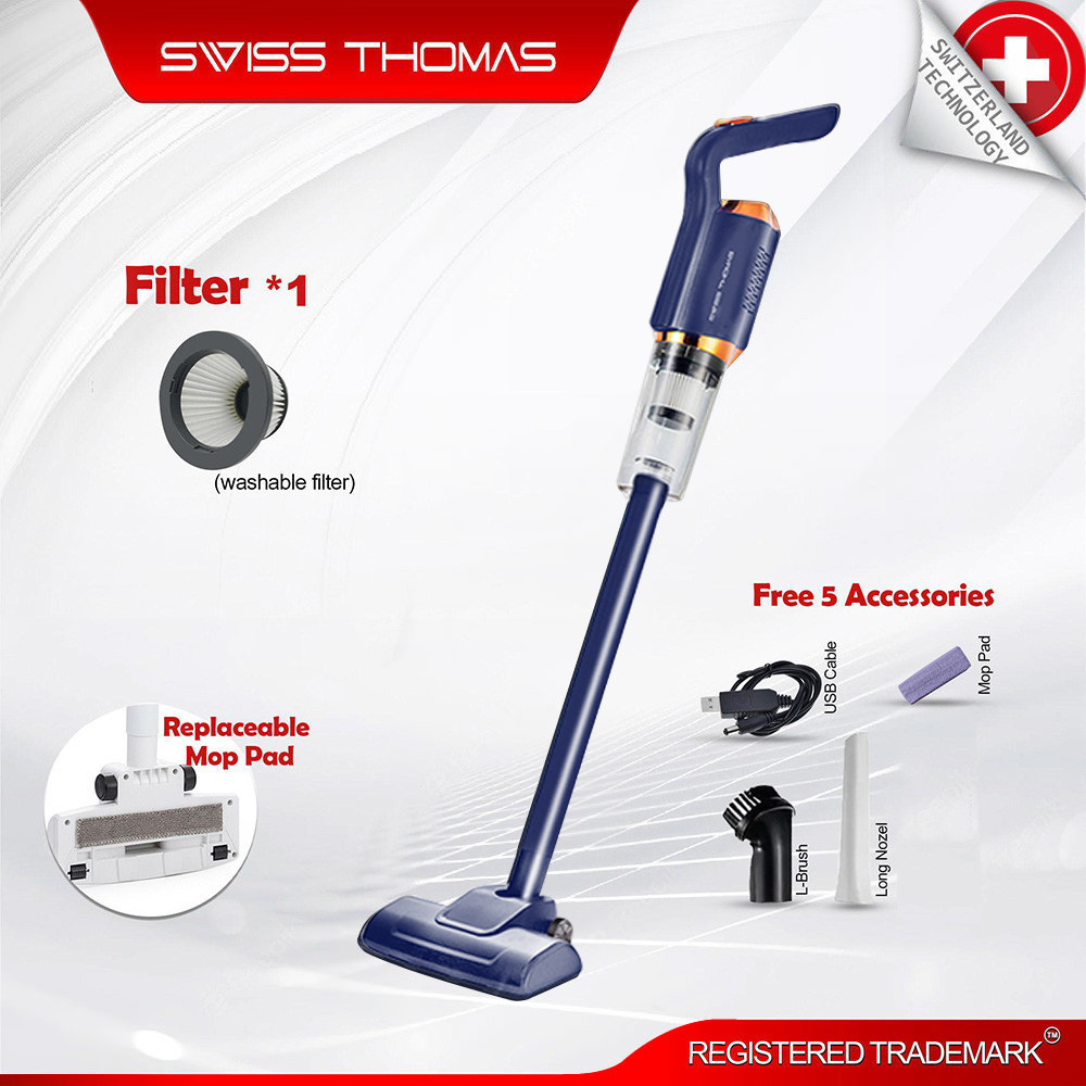 Swiss Thomas Cordless Handheld Vacuum Cleaner with Mop Pad ...