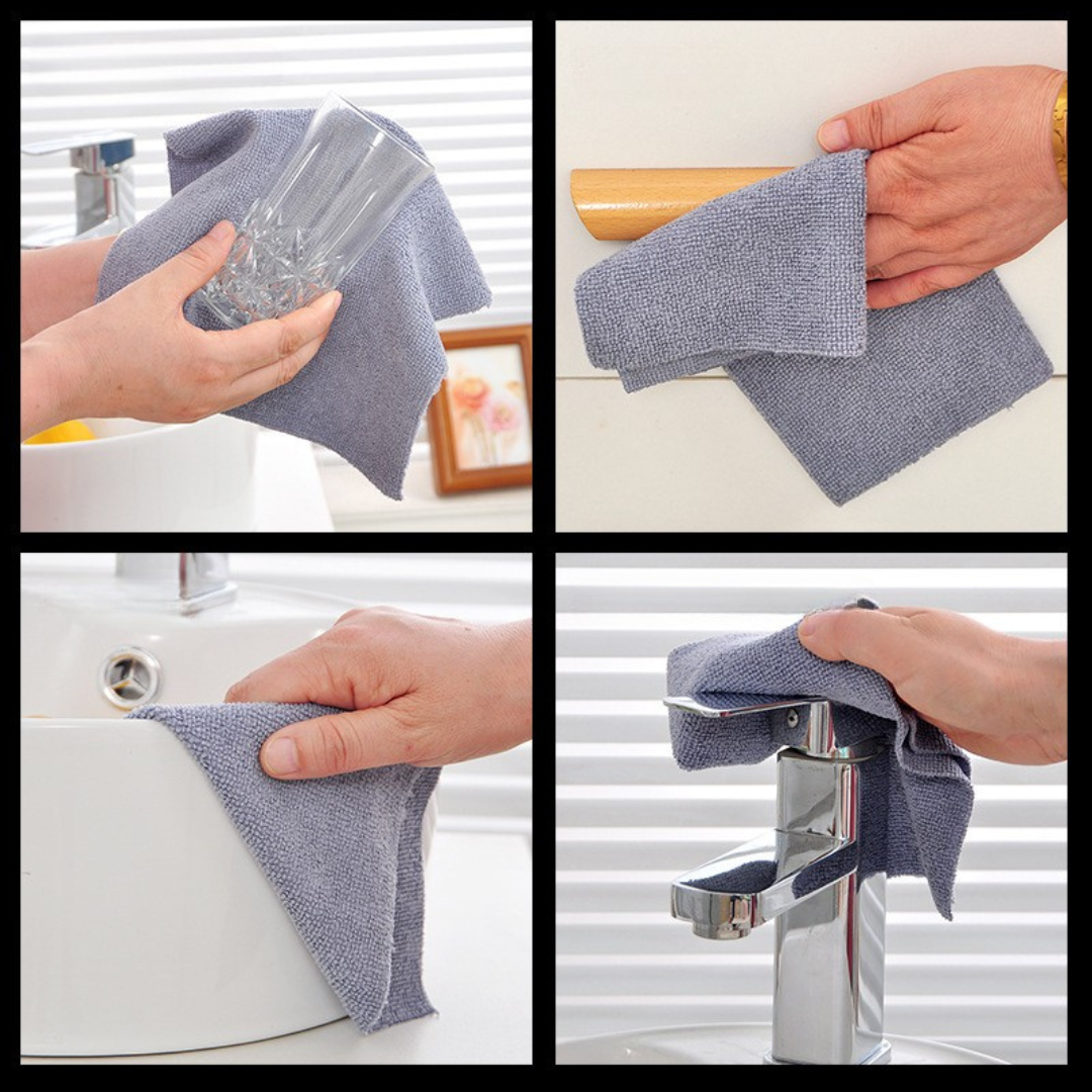 Reusable Double-layer Table Oil Free Dish Cloth Microfiber Absorbent ...