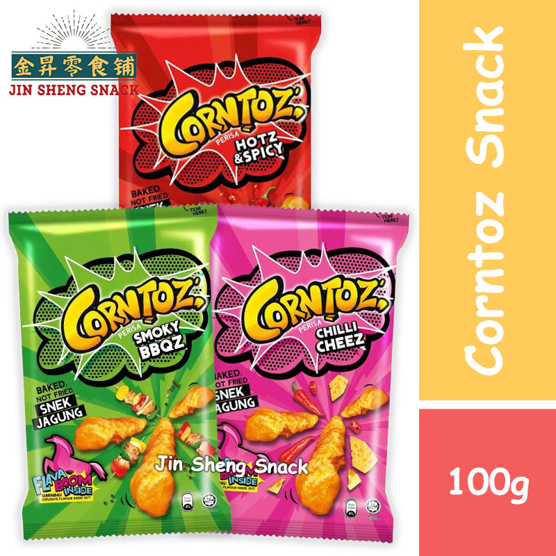 Corntoz Corn Snack (Snek Jagung) 100g 【Hot & Spicy, Chili Cheez, Smoky ...