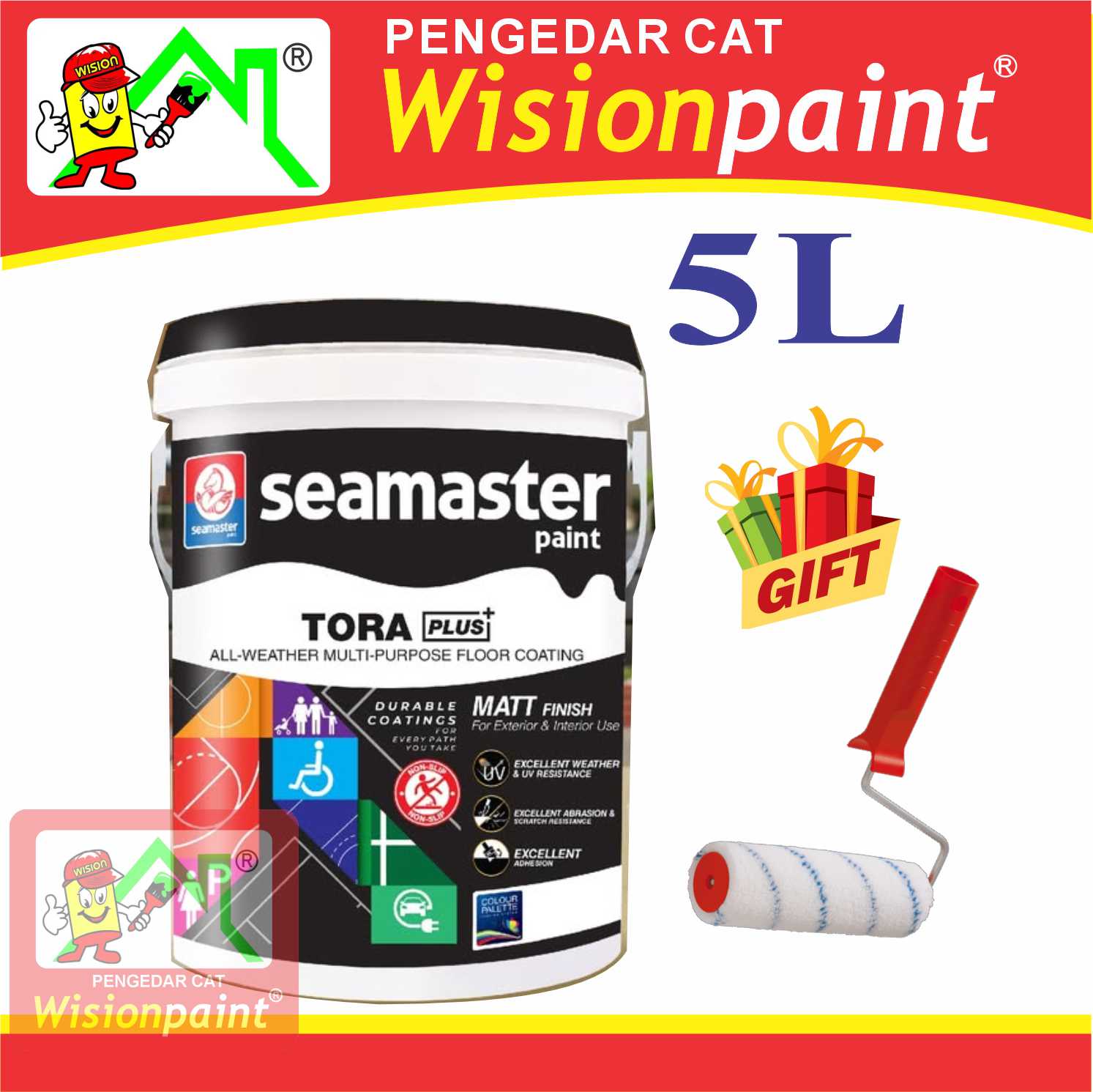 SYK Seamaster Paint Tora Protective Coating (5 Liter) Floor Paint For ...