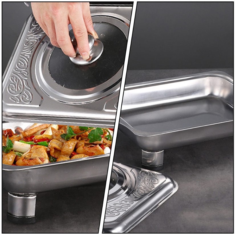 5 Sets 5Litre Buffet Tray– Embossed Food Serving Tray | Buffet Pan ...