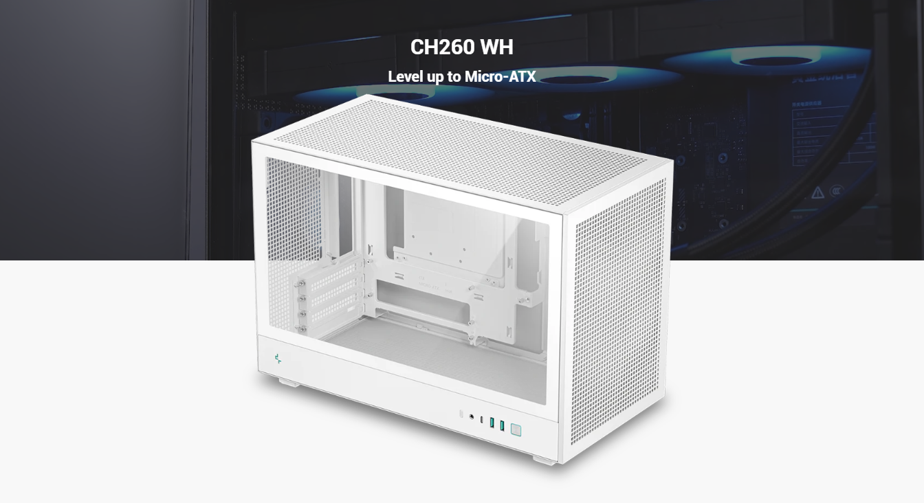DEEPCOOL CH260 BLACK / WHITE Micro-ATX (mATX) PC Case | Shopee Malaysia