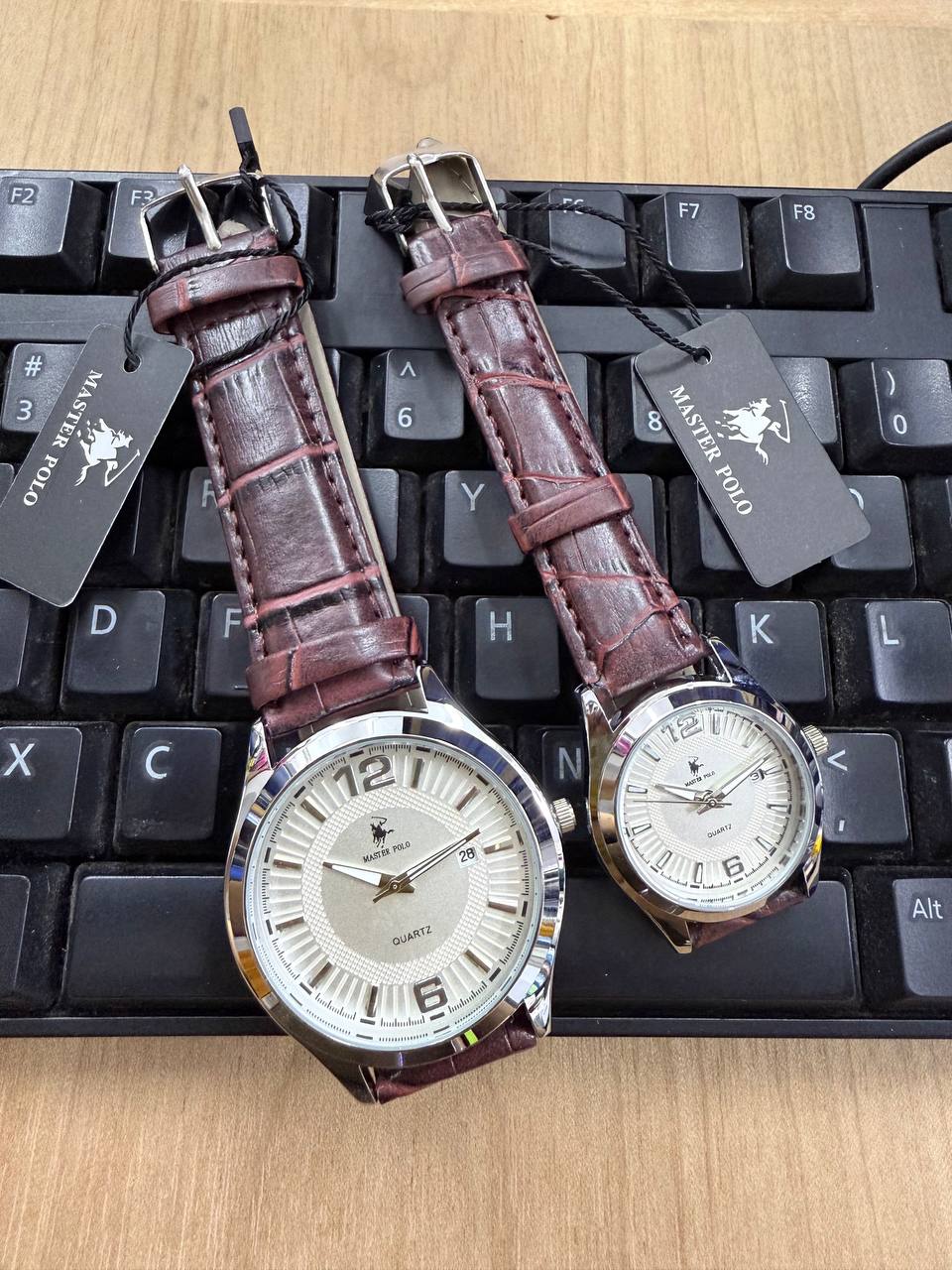 Master-Polo Watch Couple set Men & Women Leather 💯% Original Watch Jam ...