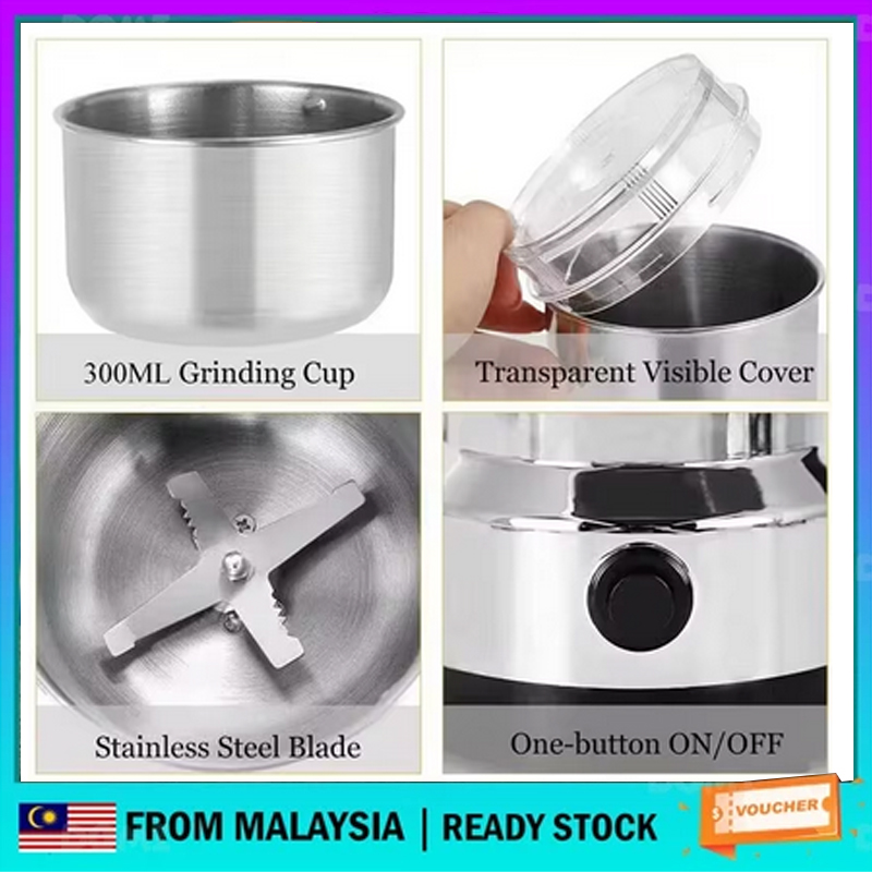 400W Electric Coffee Bean Spices Grinder Pengisar Kopi Bijirin Rempah ...