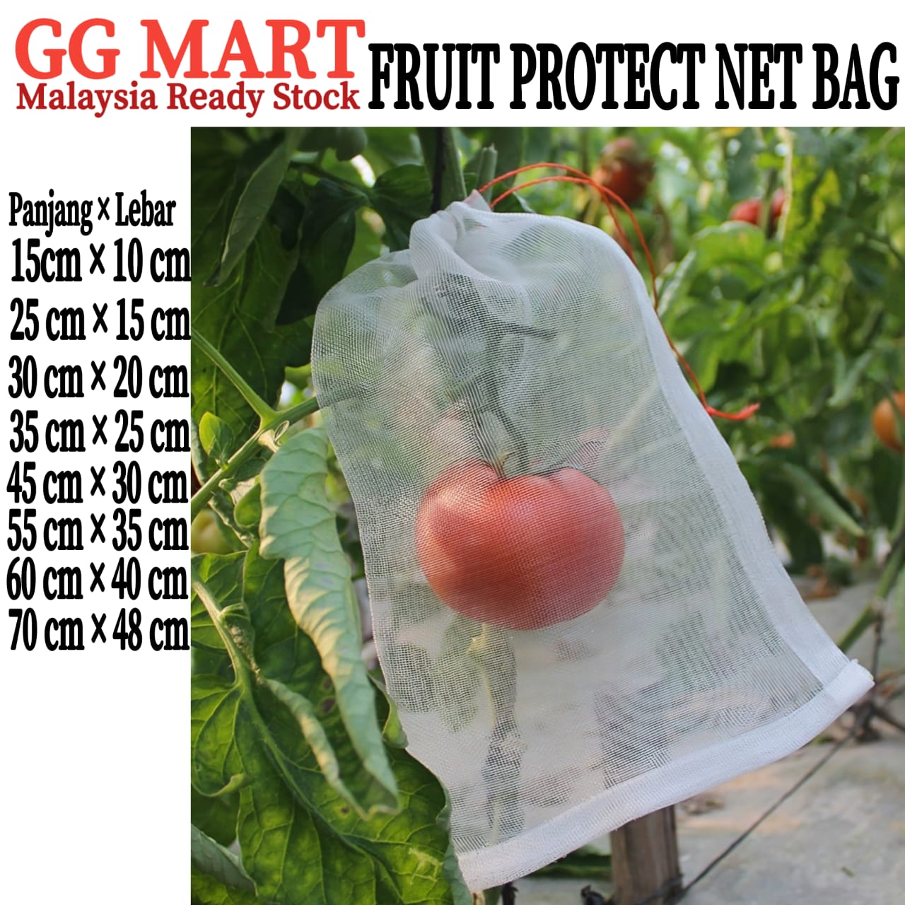 Fruit Mesh Bag 15 cm x 10 cm Nylon Produce Protector Fruit Net Fruit ...
