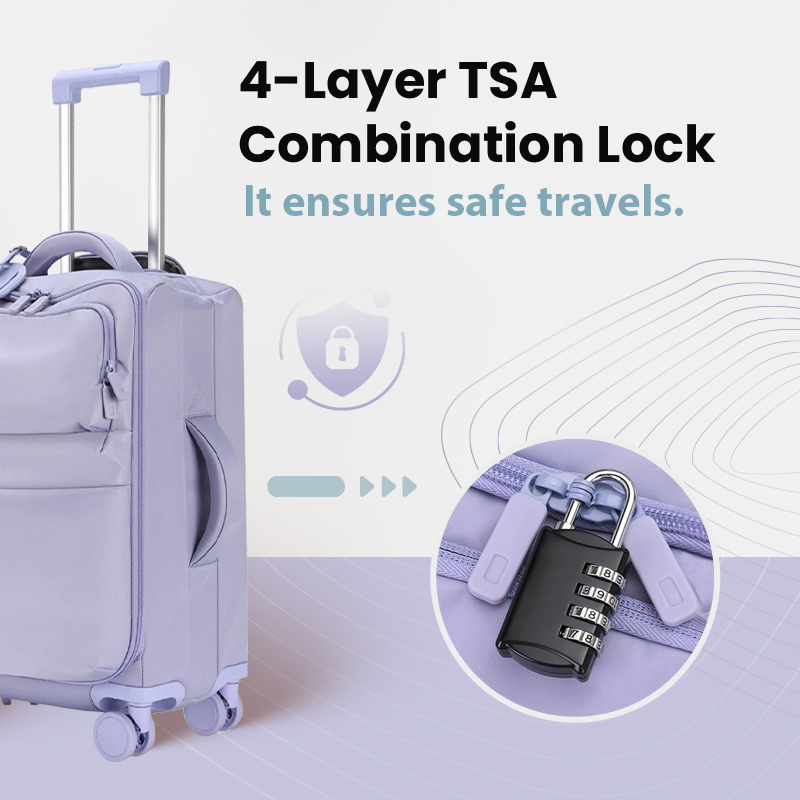 Ultra Light Nylon Luggage 20/24/28 Inch USB Charging Port waterproof ...