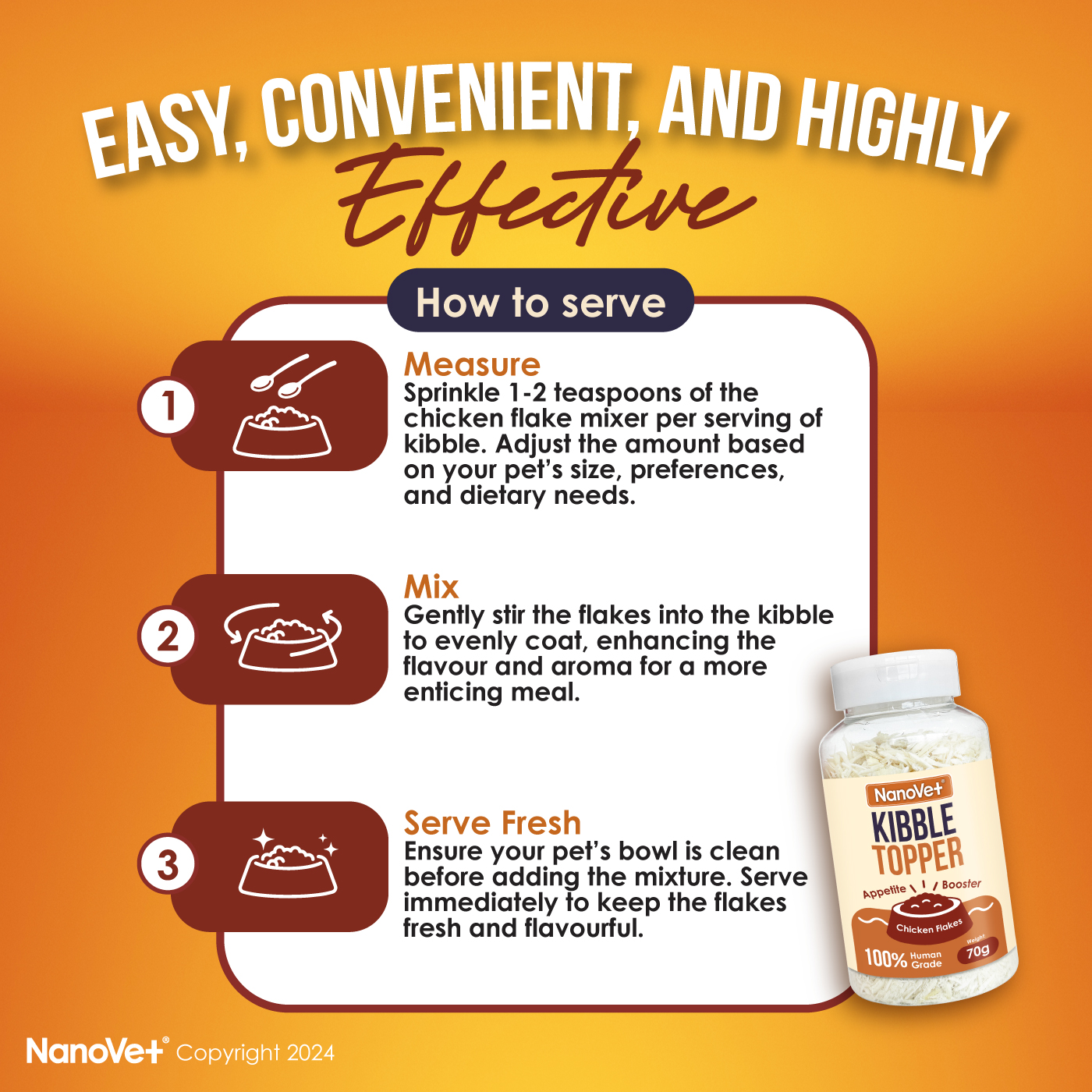 Nanovet® Kibble Topper Appetite Booster For Cat And Dog (70g) | Shopee ...