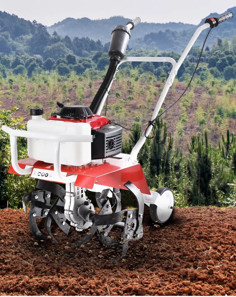 REAIM 1.6KW Soil Loosening Machine Gasoline Tiller Machine Hand Push ...