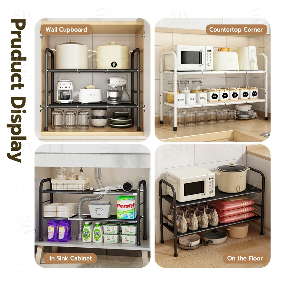 Peti Storage Adjustable Under Sink Organizer Kitchen Under the Sink ...