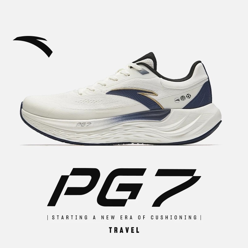 ANTA Men PG7 Travel Running Shoes 1124F5546-1 -Ivory White/Blue (Kasut Larian/Kasut Joging ...