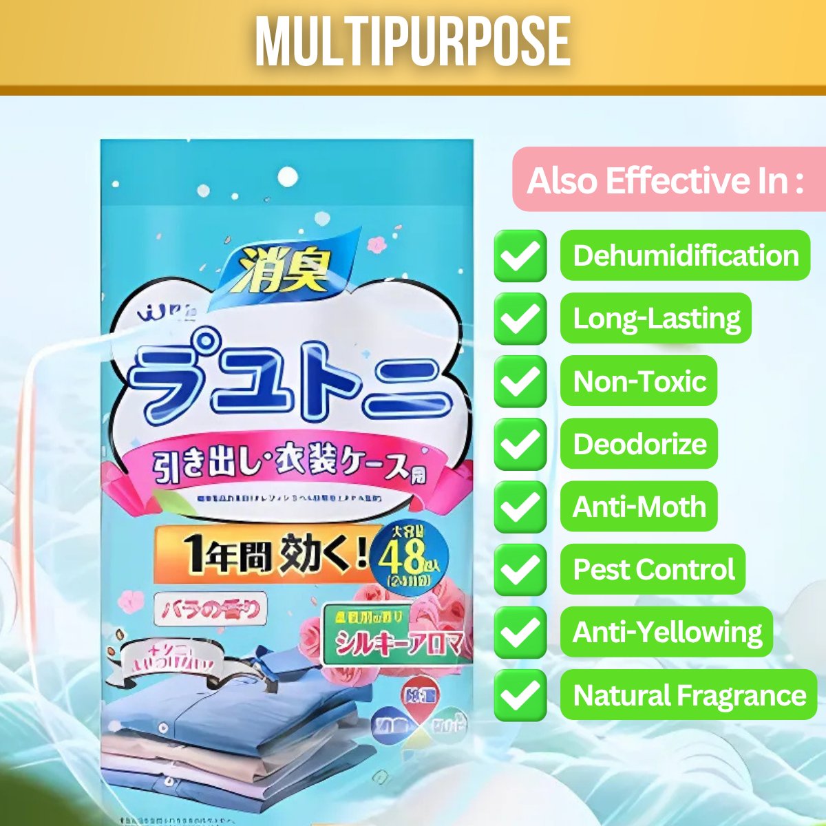 C&C 48pcs Japan Floral Scent Mothball Pest Control Anti-Bug Anti-Mold ...
