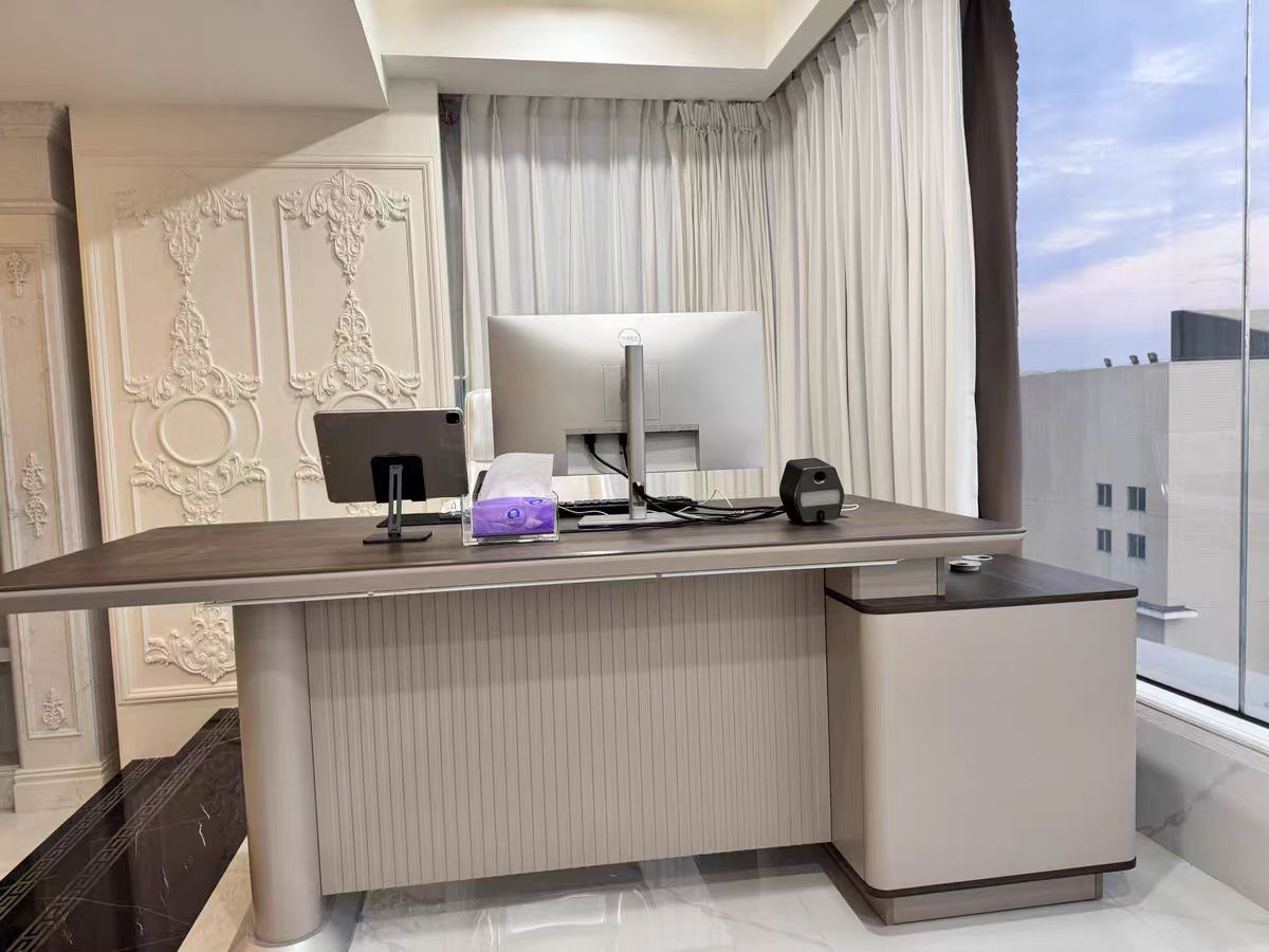 Office Desk Meja Bos Pejabat Dengan Kabinet Tepi Meja Laci Dengan Kunci ...