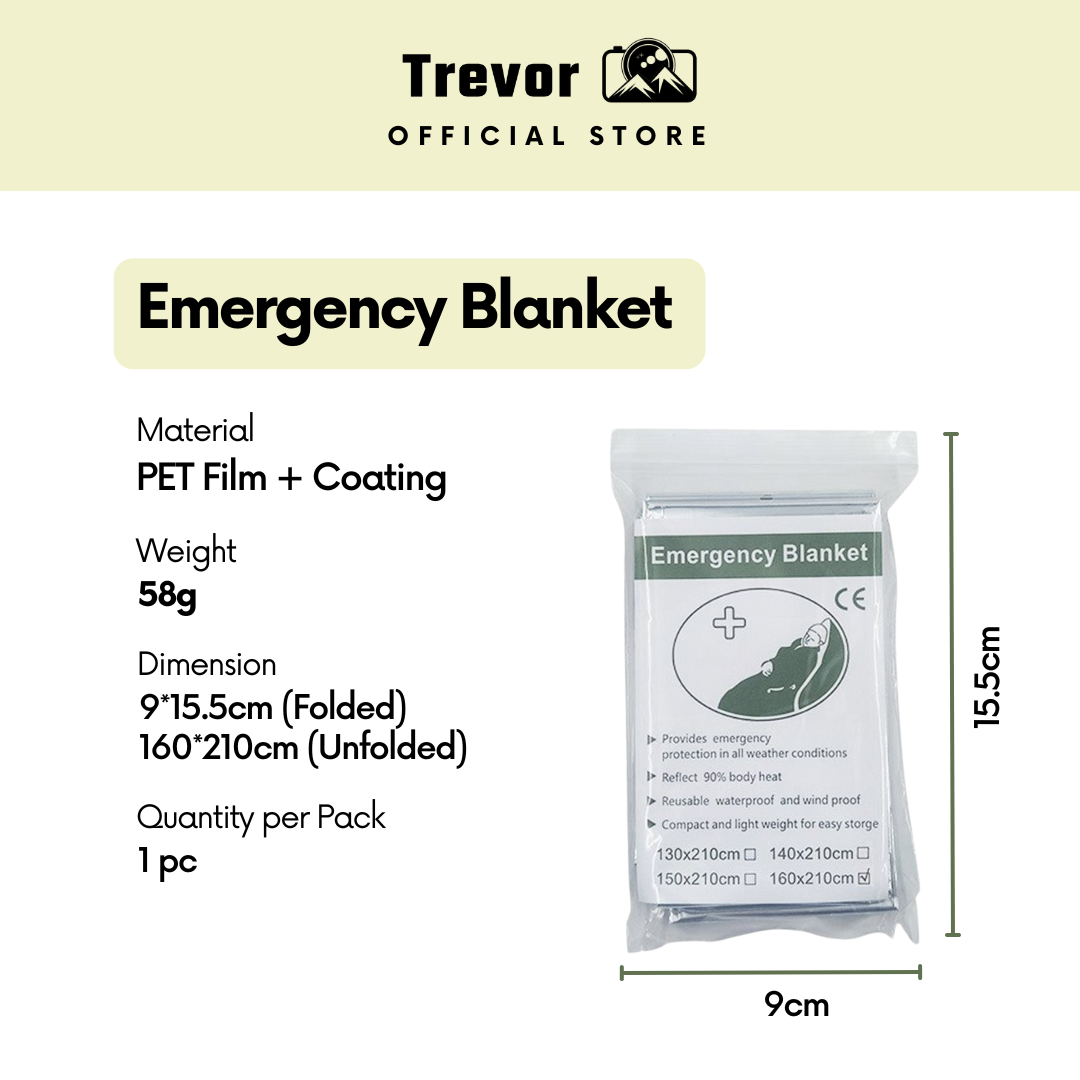 TREVOR Emergency Blanket [160*210cm] - Warm Thermal Insulation Selimut ...