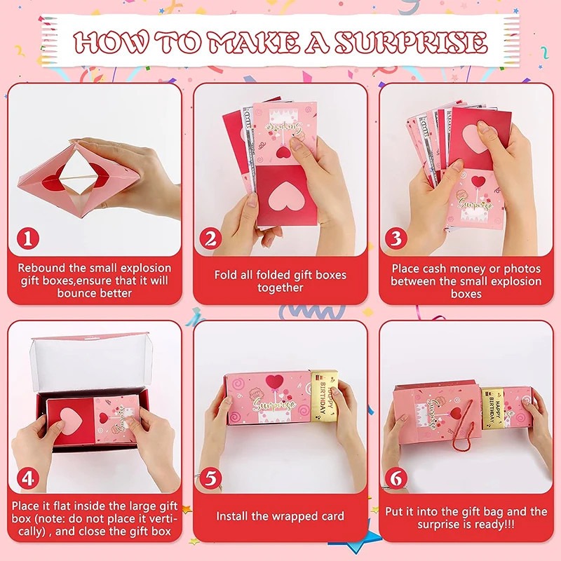 Ready Stock Red Packet Box Folding Bounce Gift Box Surprise Jumping Box ...